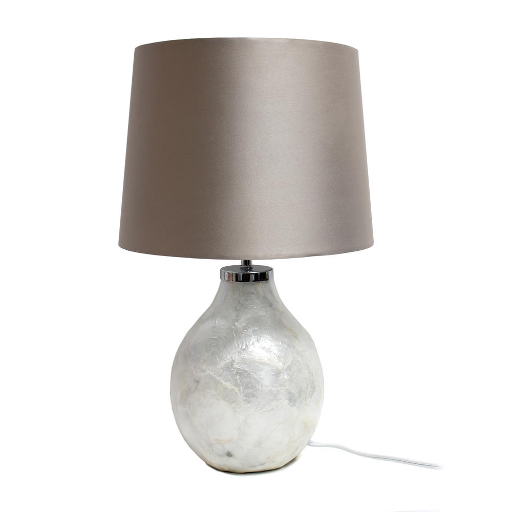 Simple Designs 1 Light Pearl Table Lamp with Fabric Shade
