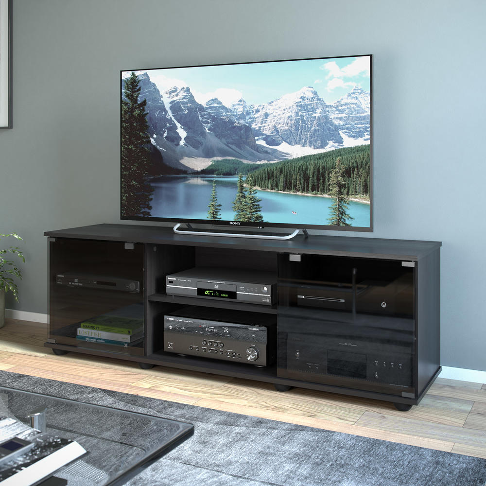 CorLiving Fiji 60" Wide Television / Component Bench in Ravenwood Black