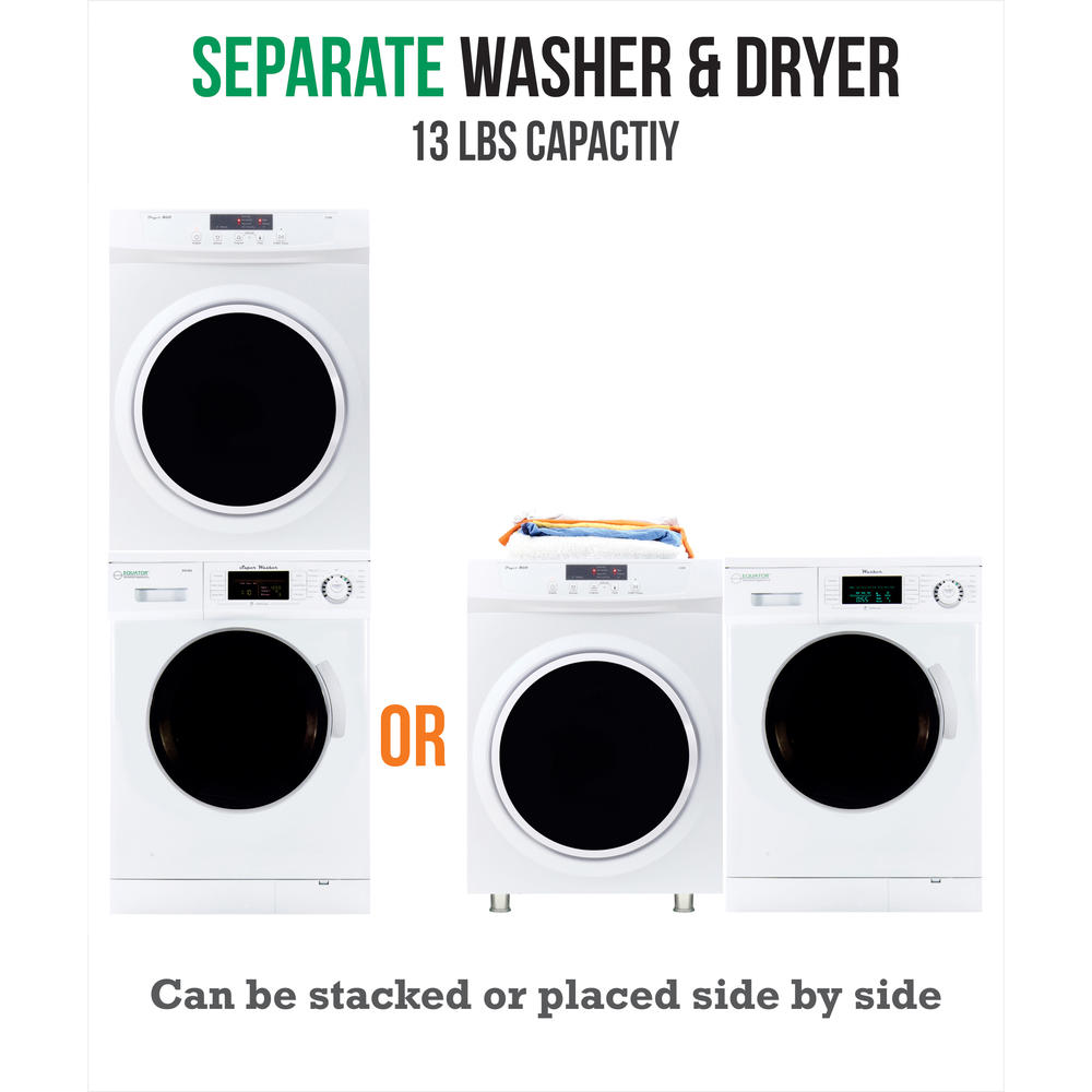 Equator EW 824 & ED 860 1.6 cu. ft. Super Washer & Standard Dryer Set ...