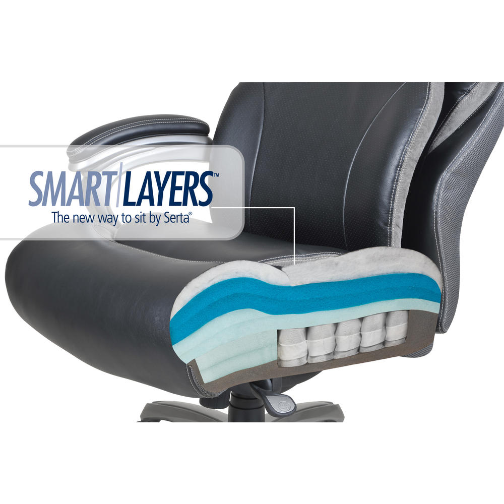 Serta Big & Tall Smart Layers Premium Elite Executive Chair with Air in ...
