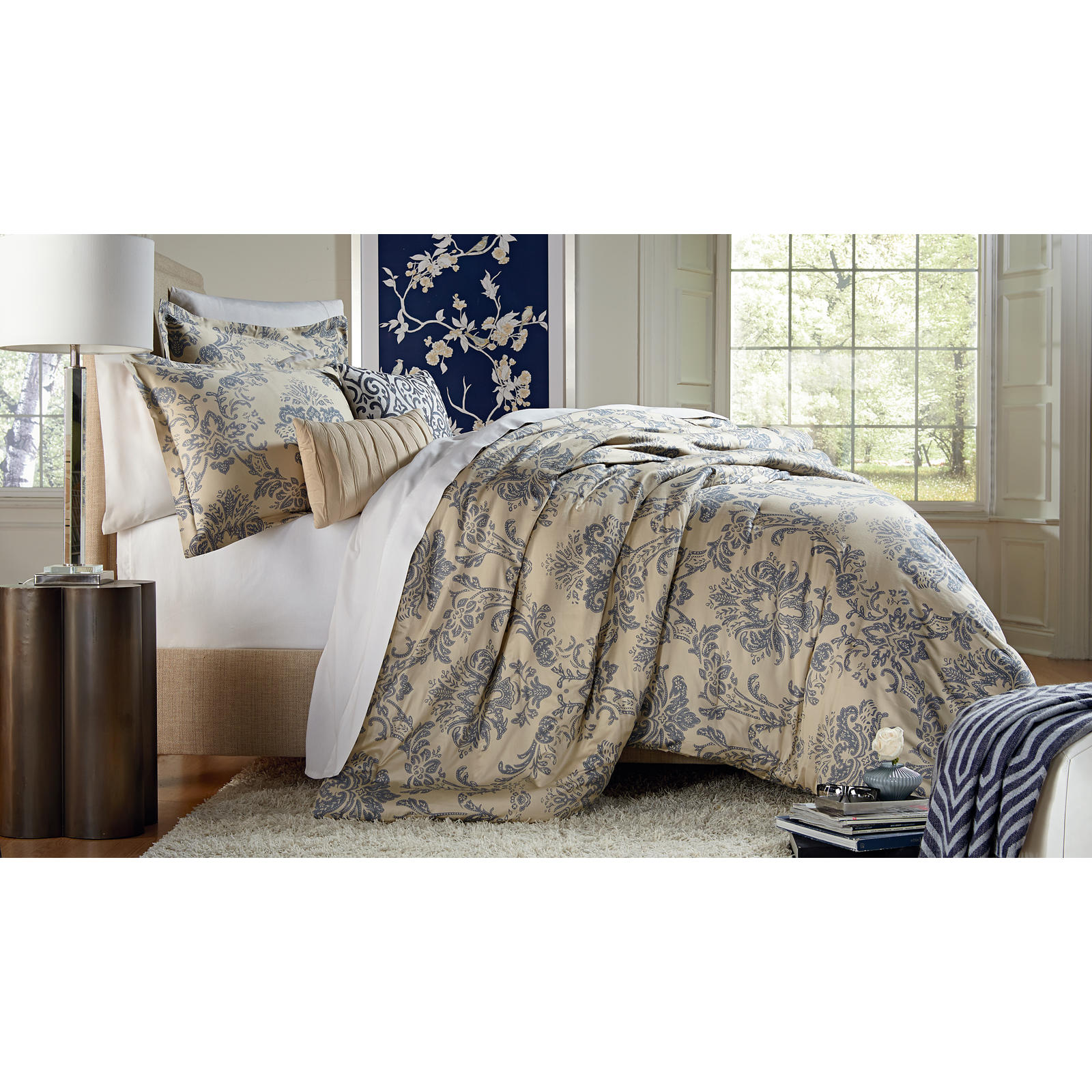 Blue Medallion Comforter Set