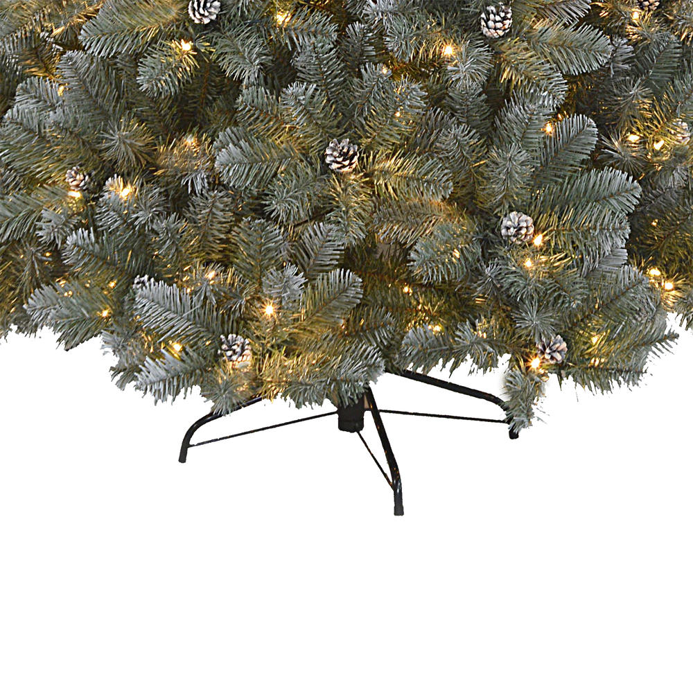 Trimming Traditions 7.5' Frosted PVC Tree with Pinecones