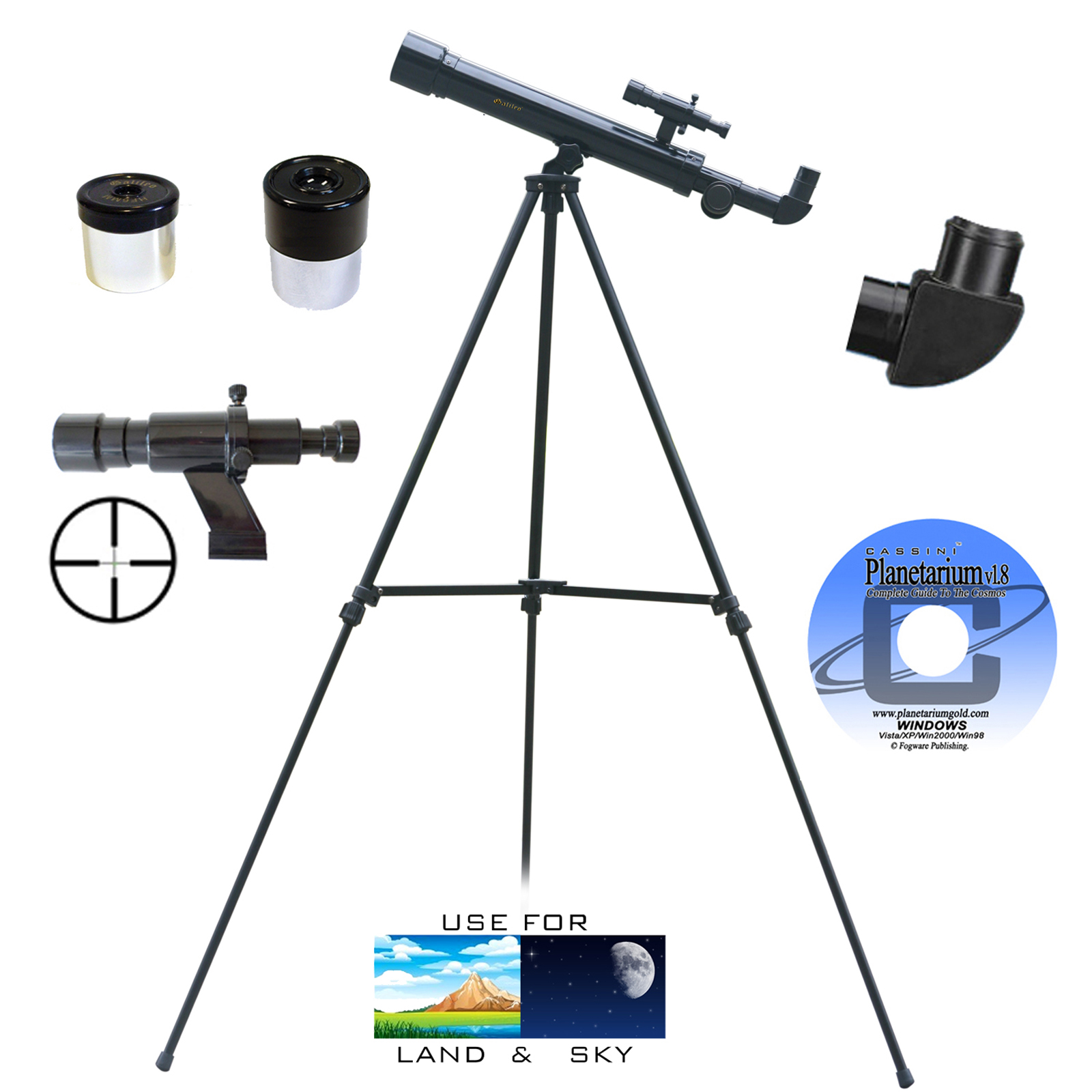 Galileo 500mm x 45mm Terrestrial Refractor Telescope Kit