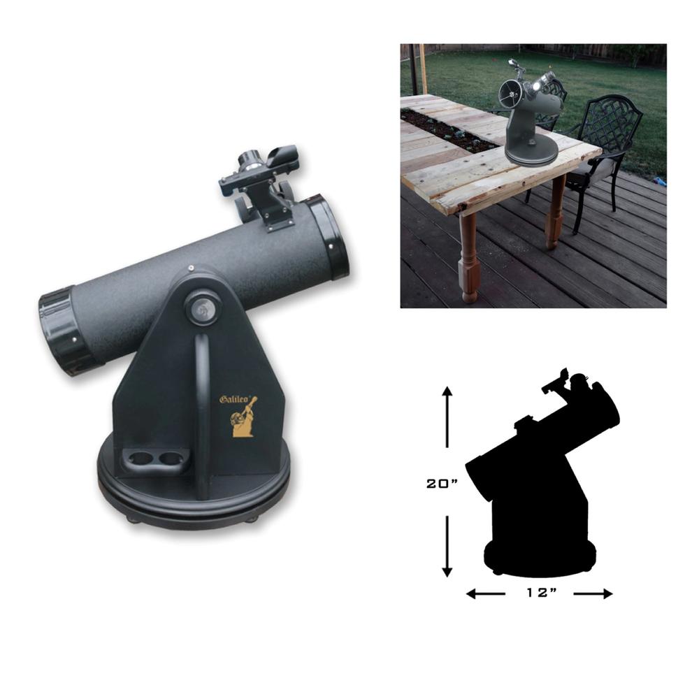 Galileo 500mm X 80mm Table Top Dobsonian Reflector Telescope with ...