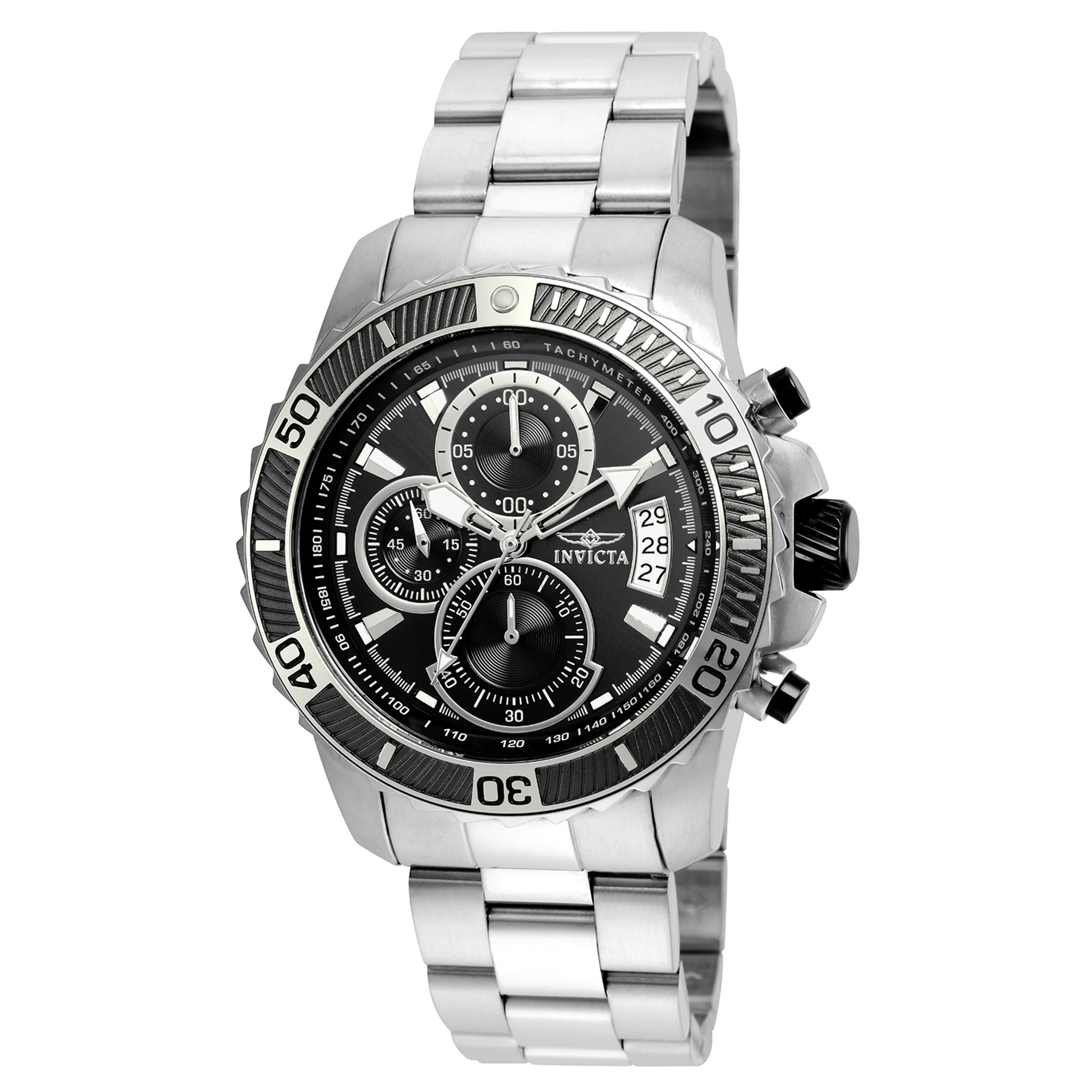 Invicta Pro Diver Men 45mm Stainless Steel Stainless Steel Black dial ...