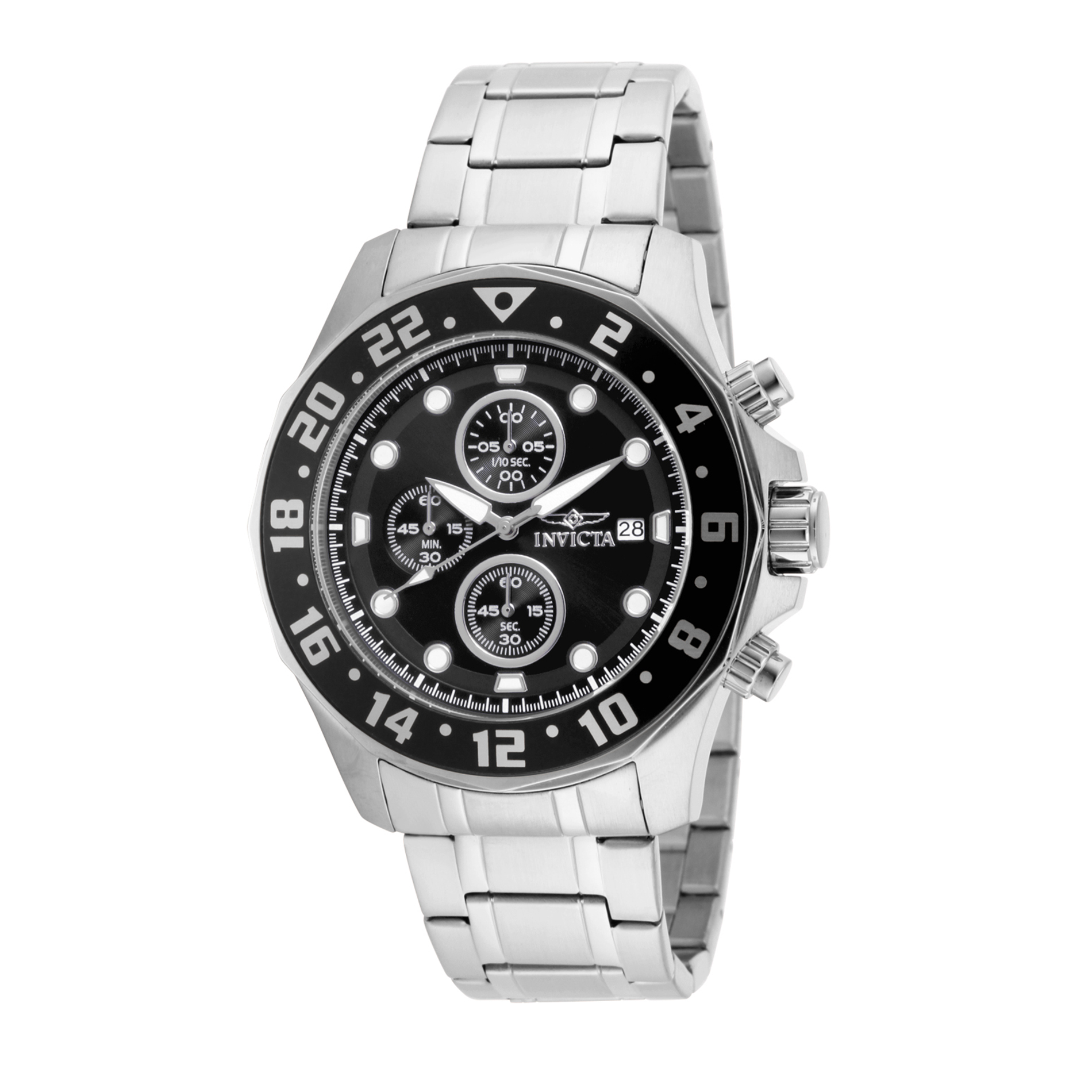 Invicta Specialty Men 48mm Stainless Steel Stainless Steel Black dial ...