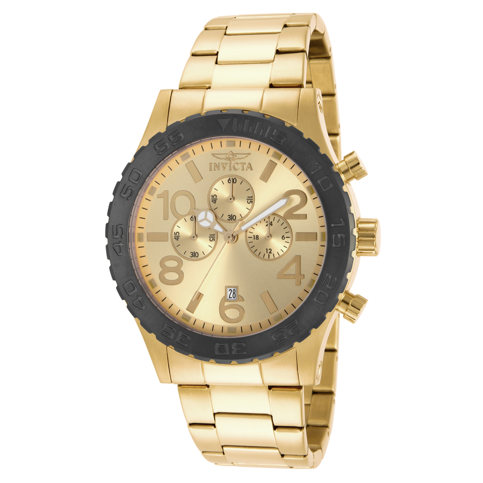 Invicta Specialty Men 50mm Stainless Steel Gold + Gunmetal Gold dial ...