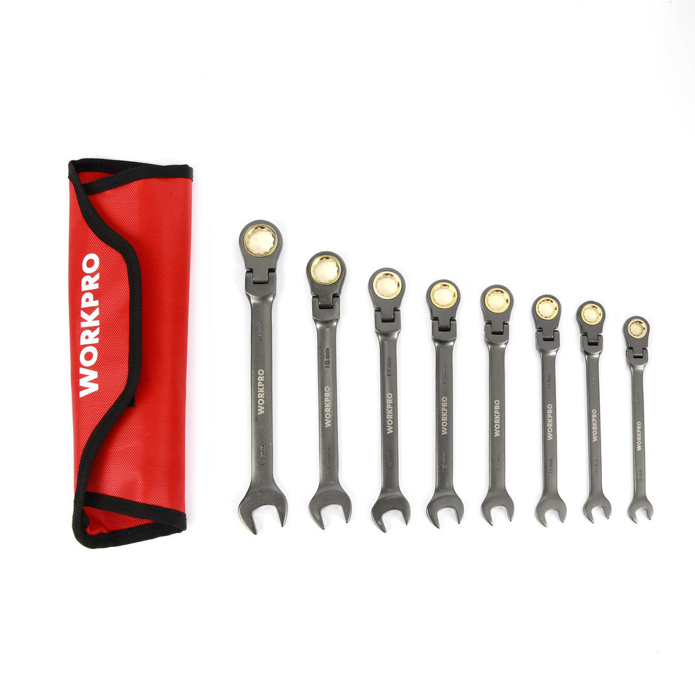 WORKPRO 8pc. Flex Combo Metric Wrench Set