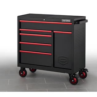 Craftsman 41" 6-Drawer Rolling Tool Cart - Black