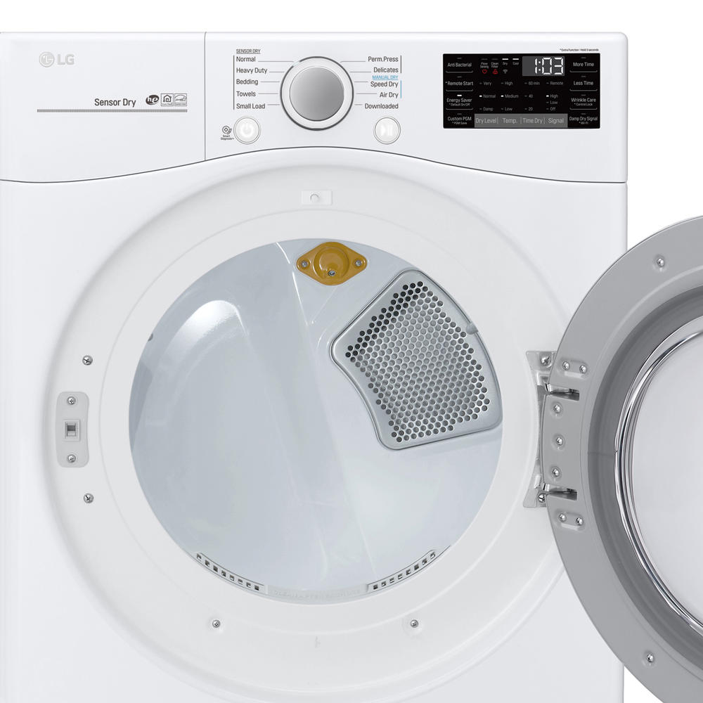 LG DLE3500W 7.4 cu. ft. Smart Wi-Fi Enabled Electric Dryer – White