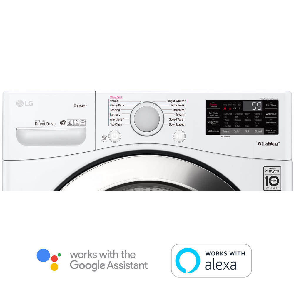 LG WM3700HWA 4.5 cu. ft. Smart Front-Load Washer with Steam – White
