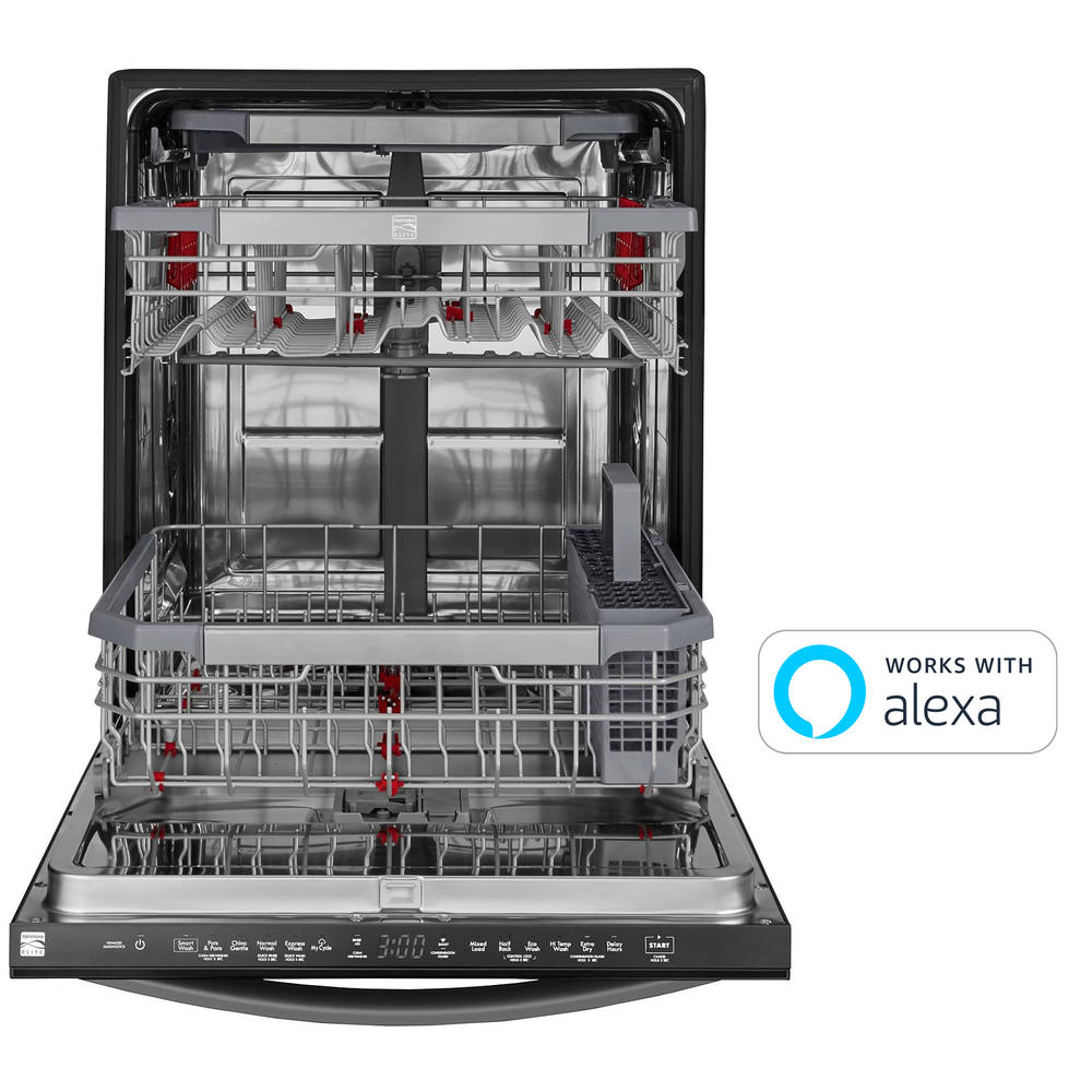 Kenmore Elite 14677 Smart Dishwasher with Third Rack and 360° PowerWash ...