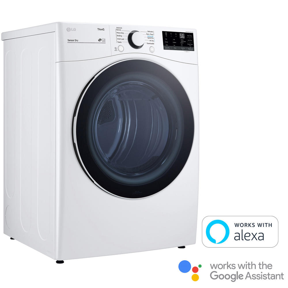 LG DLE3600W 7.4 cu. ft. Smart Wi-Fi Enabled Front Load Electric Dryer w ...