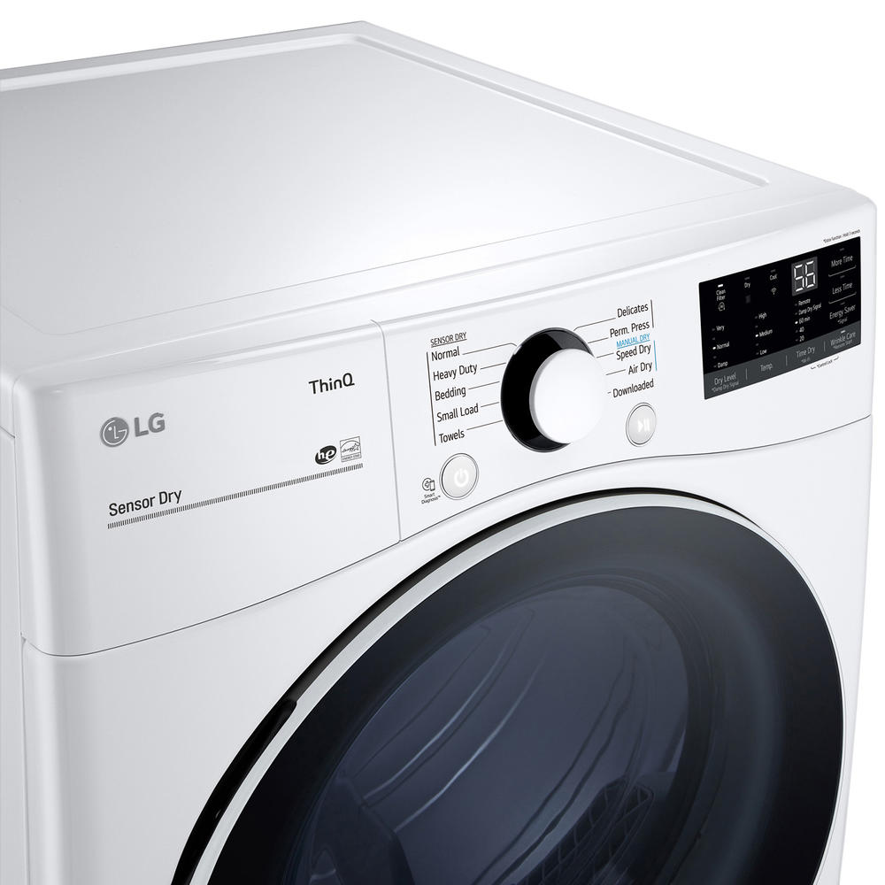 LG DLE3600W 7.4 cu. ft. Smart Wi-Fi Enabled Front Load Electric Dryer w ...