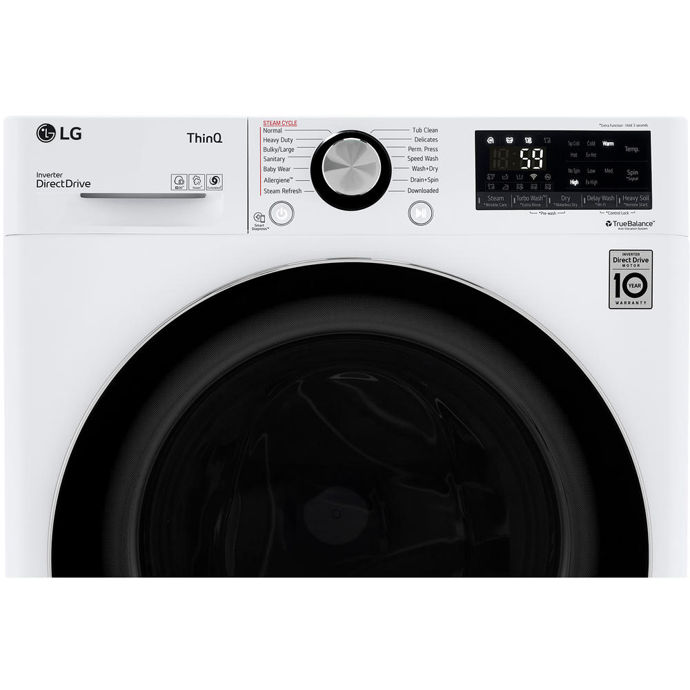 LG WM3555HWA 2.4 cu.ft. Smart Compact Front Load Washer & Dryer ...