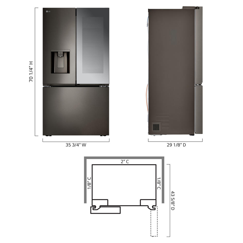 LG LRYKC2606D 25.5 cu. ft. Smart Mirror InstaView® Counter-Depth MAX ...