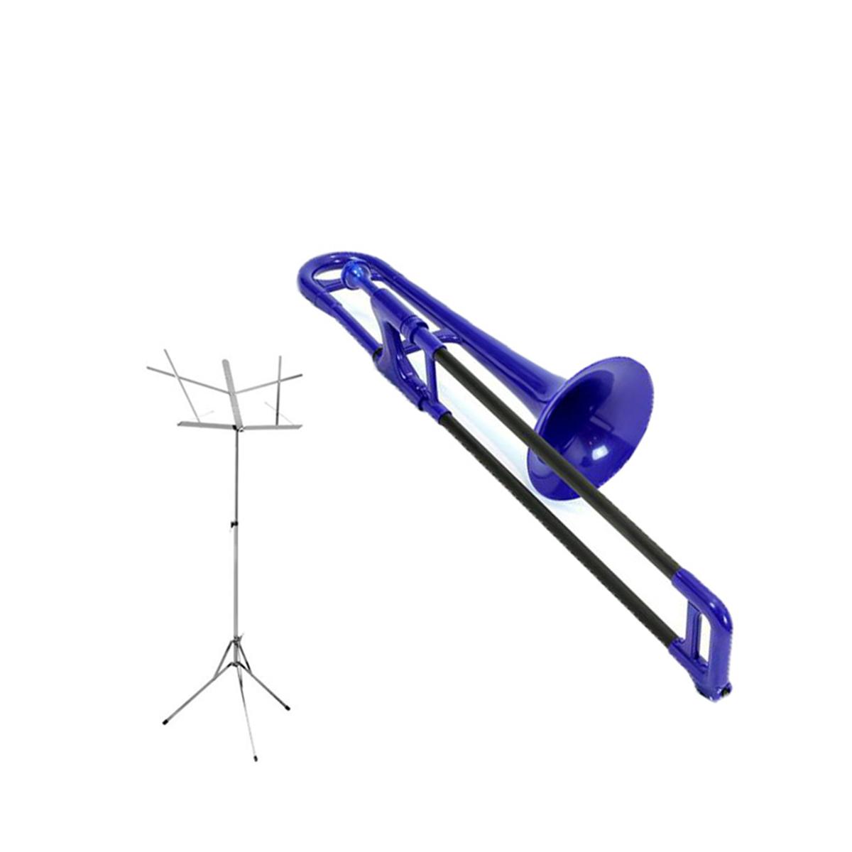 pBone TBOPBONE2B Mini - Plastic Trombone for Beginners - Blue