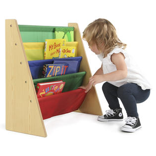 Tot Tutors Kids Book Rack Storage Bookshelf, Natural/Primary