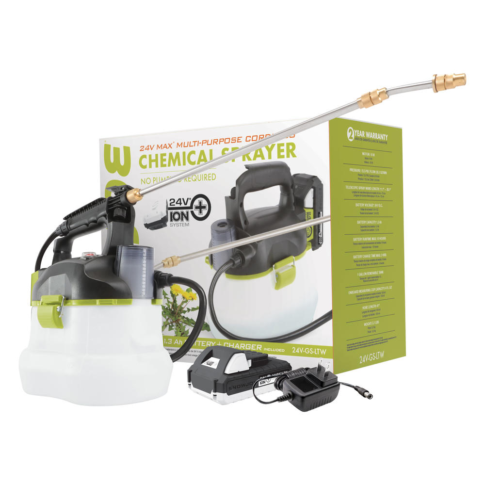 Sun Joe 24V-GS-LTW 24-Volt iON+ Multi-Purpose Chemical Sprayer Kit | W ...