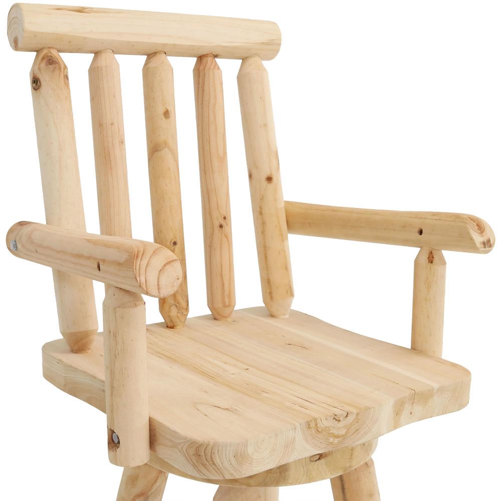 Sunnydaze Decor 4' Rustic Log Cabin Unfinished Fir Wood Bar Stool