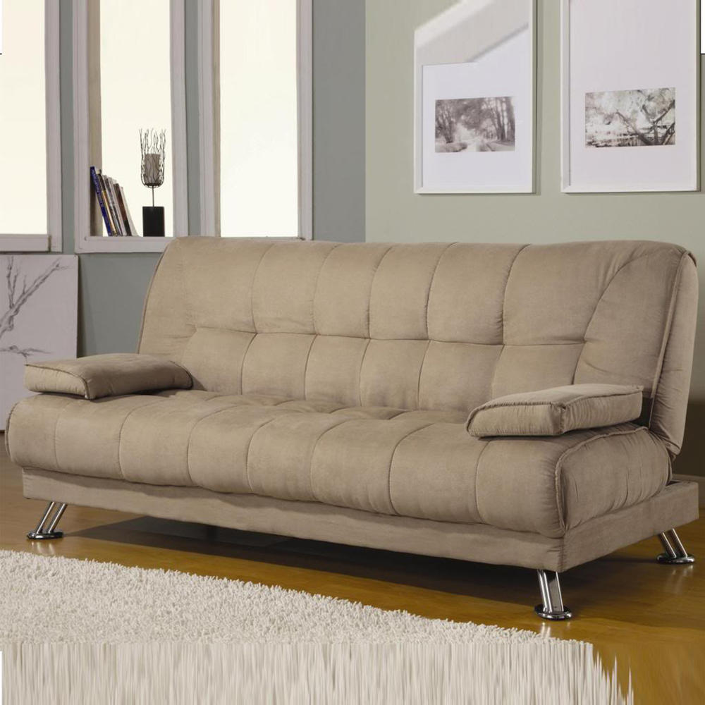 Coaster Microfiber Sofa Bed Futon - Tan