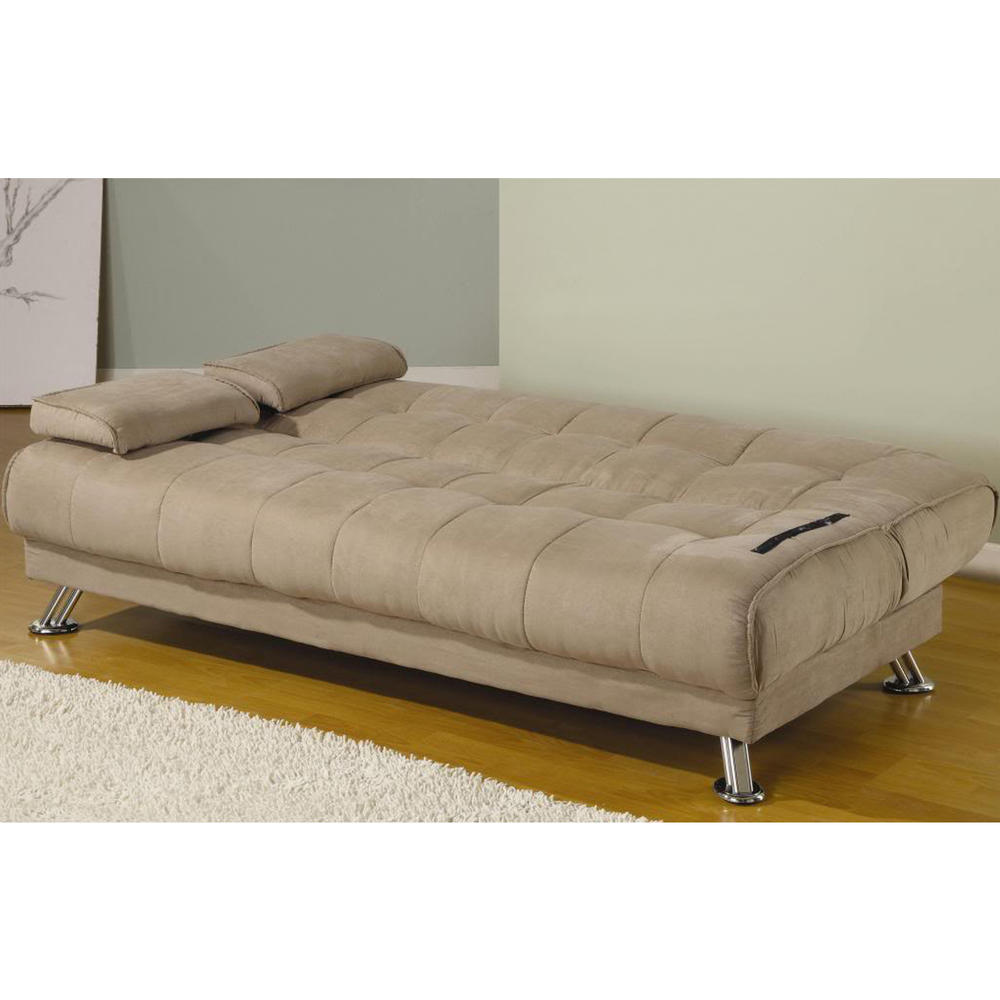Coaster Microfiber Sofa Bed Futon - Tan