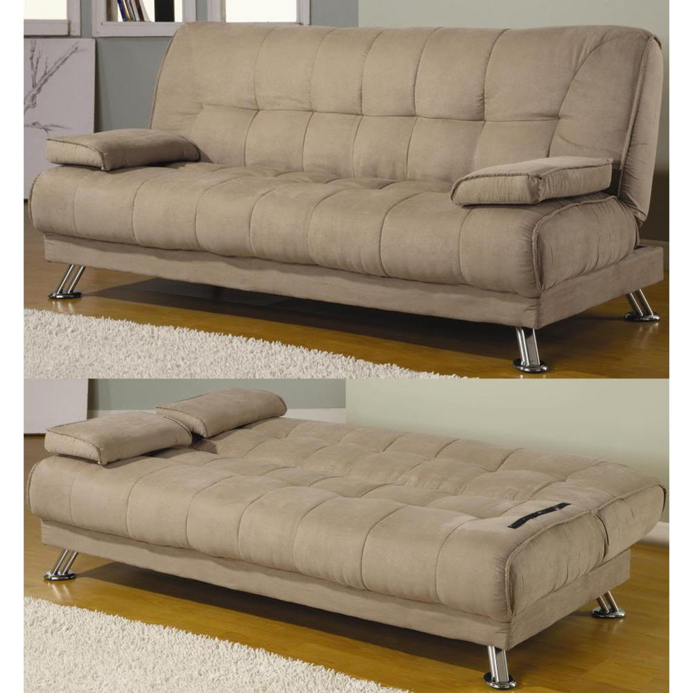 Coaster Microfiber Sofa Bed Futon - Tan