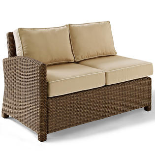 Crosley Bradenton Rattan Right Corner Loveseat with Steel Frame Sand