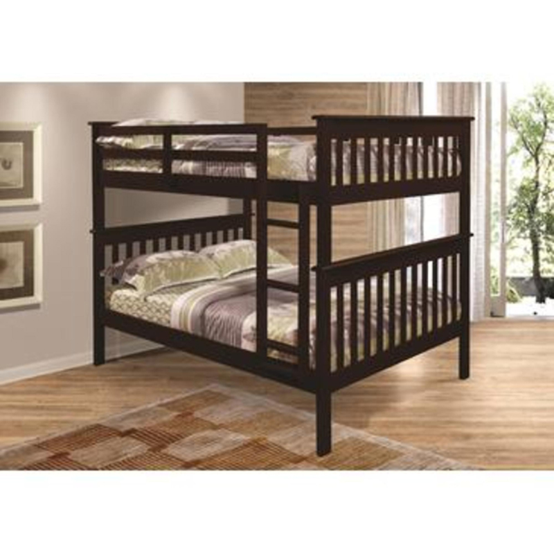 Donco Trading Donco Full/Full Mission Bunk Bed In Dark Cappuccino ...