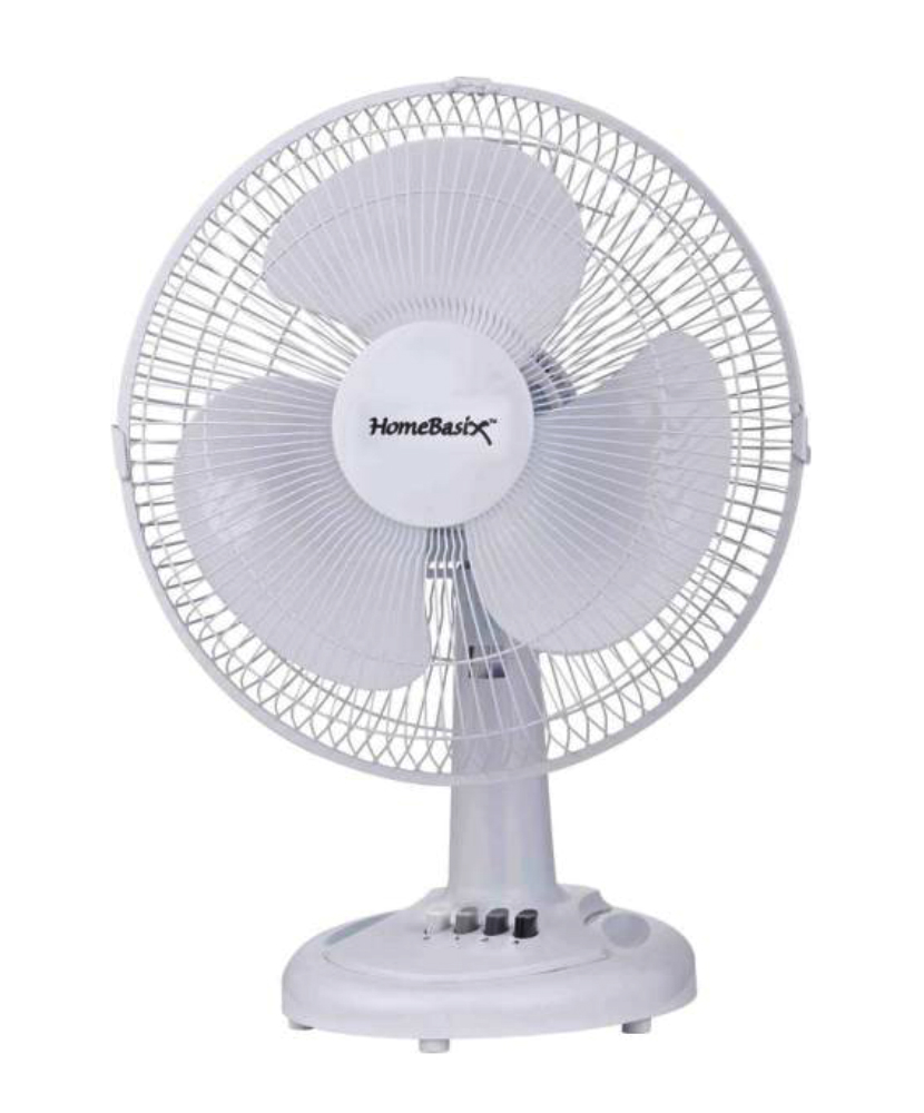 HOMEBASIX F-1230 3-Speed Oscillating Table Fan, 12"