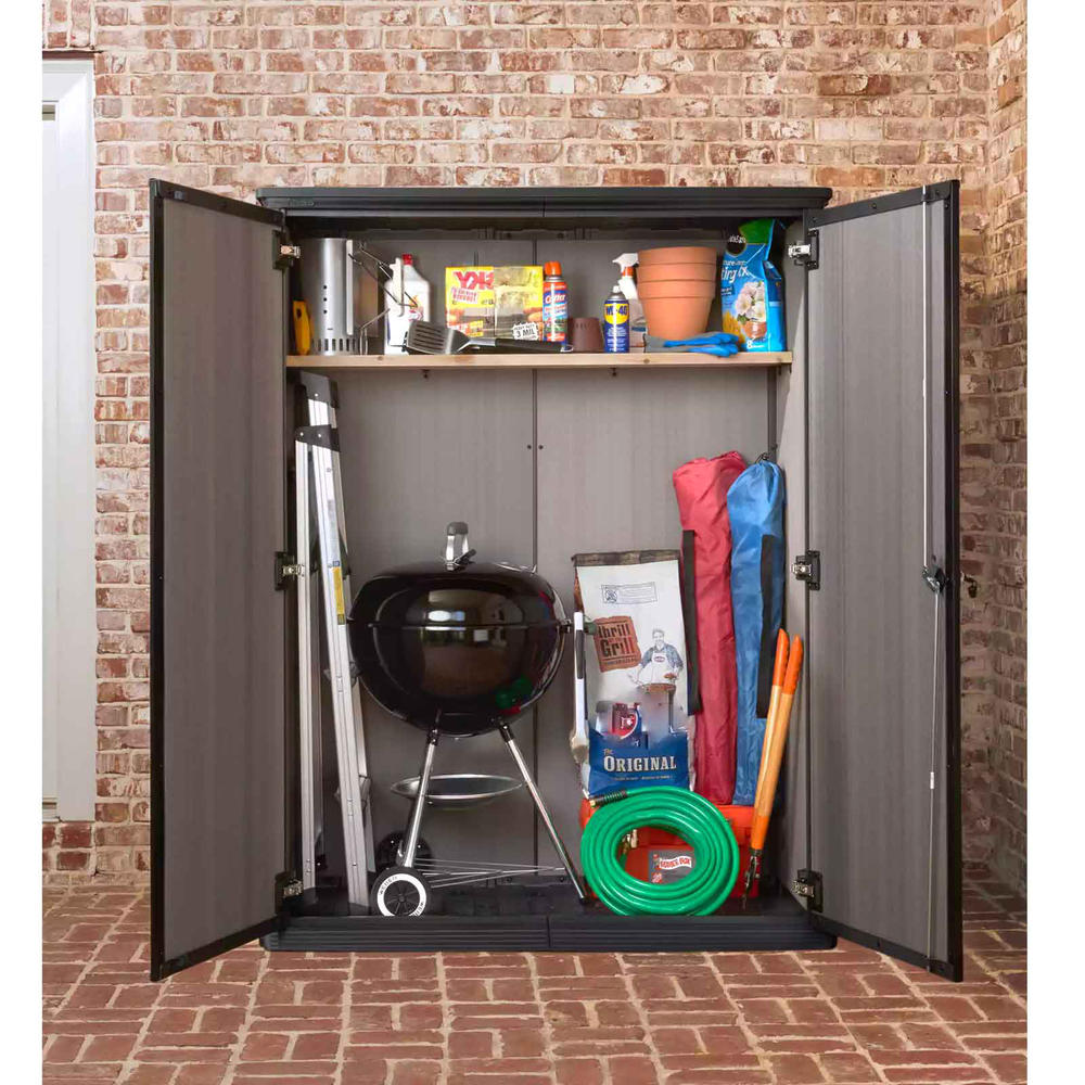 Keter 227474 4.6' x 2.5' x 5.10' High Store Resin Wood Outdoor Storage Shed
