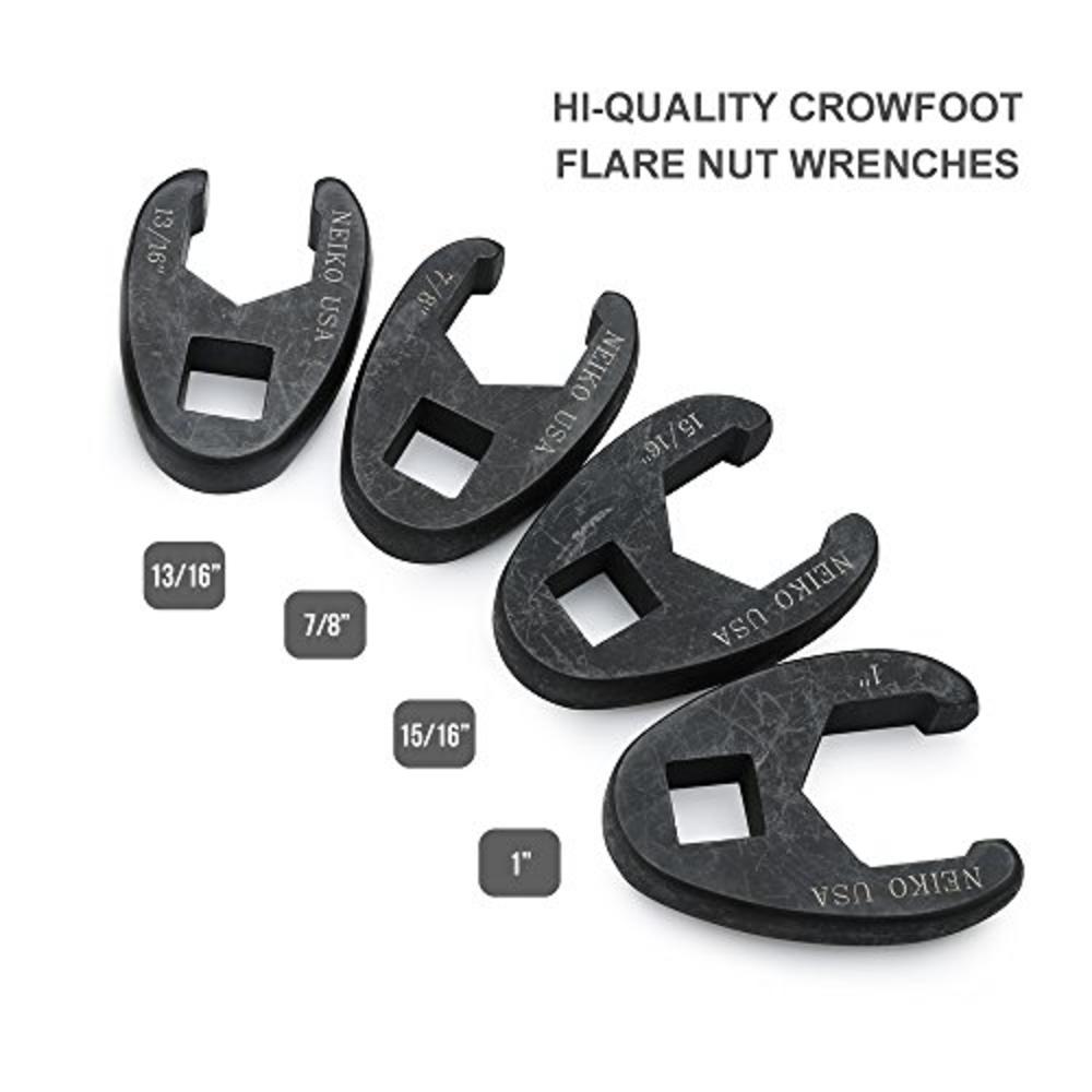 Neiko Tools USA Crowfoot Wrench Set - SAE 5/16" - 1", 12-Piece
