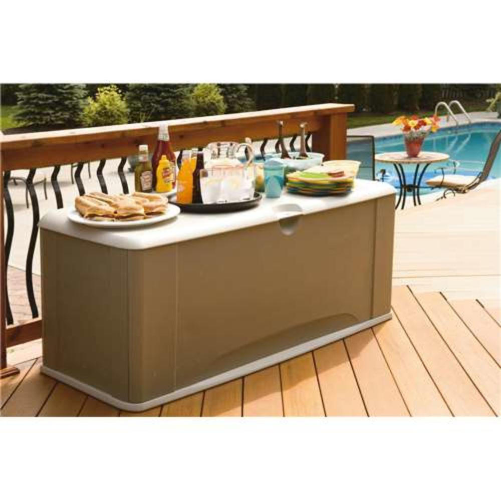 Rubbermaid 120gal Extra Large Deck Box with Seat - Olive Steel