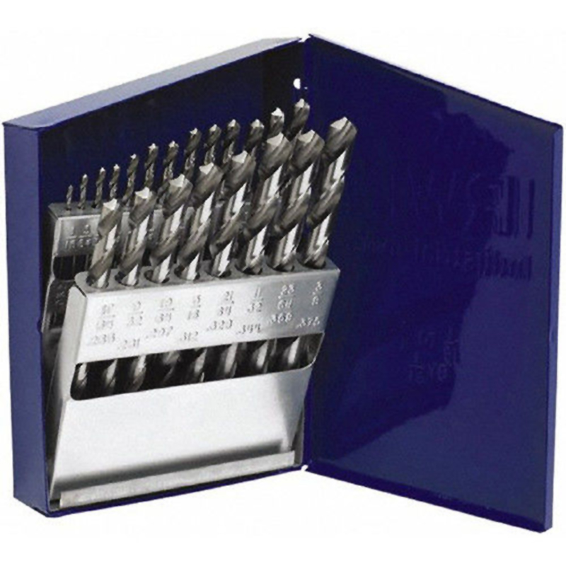 Irwin Hanson (Ace Hanson) 21pc. High-Speed Steel Drill Bit Set with Metal Case