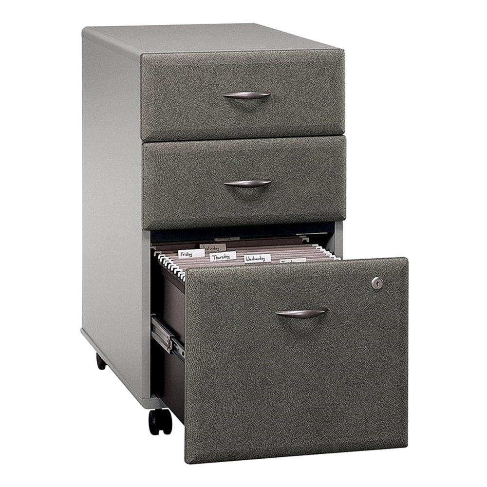 BBF Series A Mobile 3-Drawer Pedestal Cabinet - Pewter