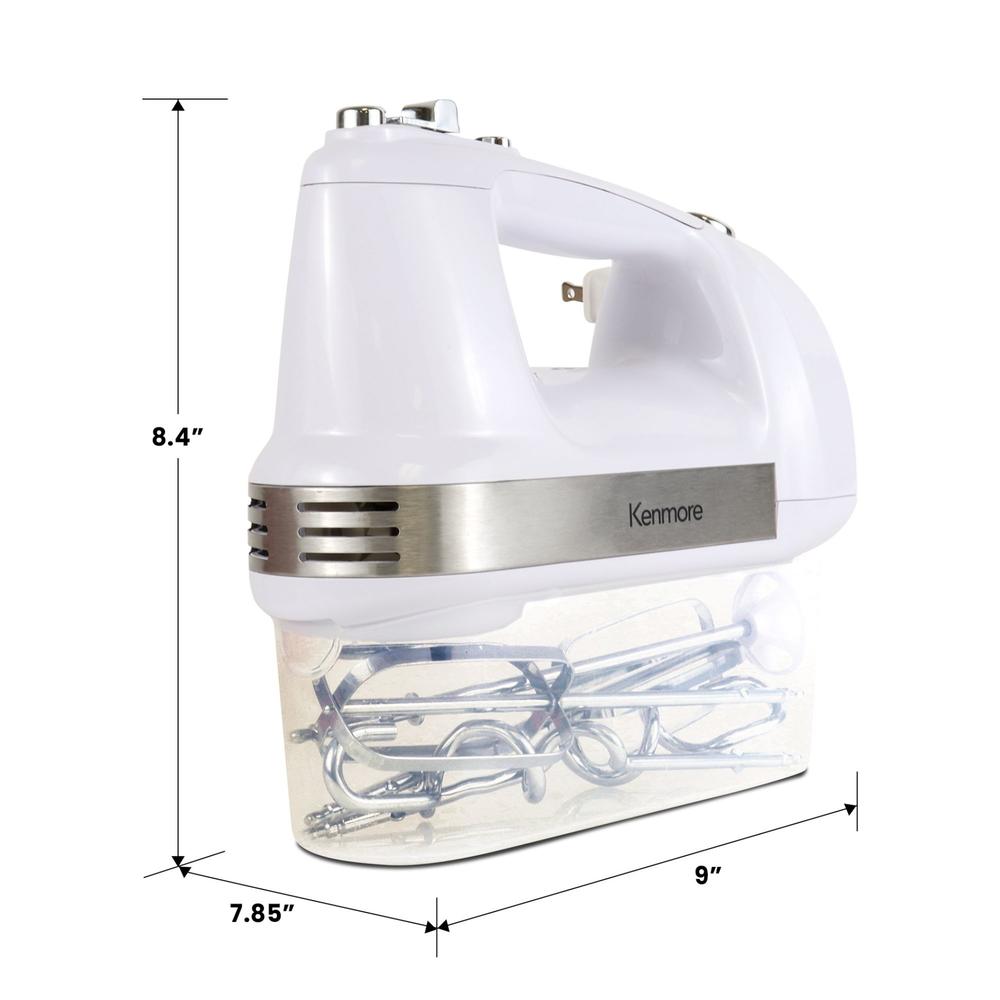 Kenmore KKHM5 5-Speed Hand Mixer / Beater / Blender, White, 250W, with ...