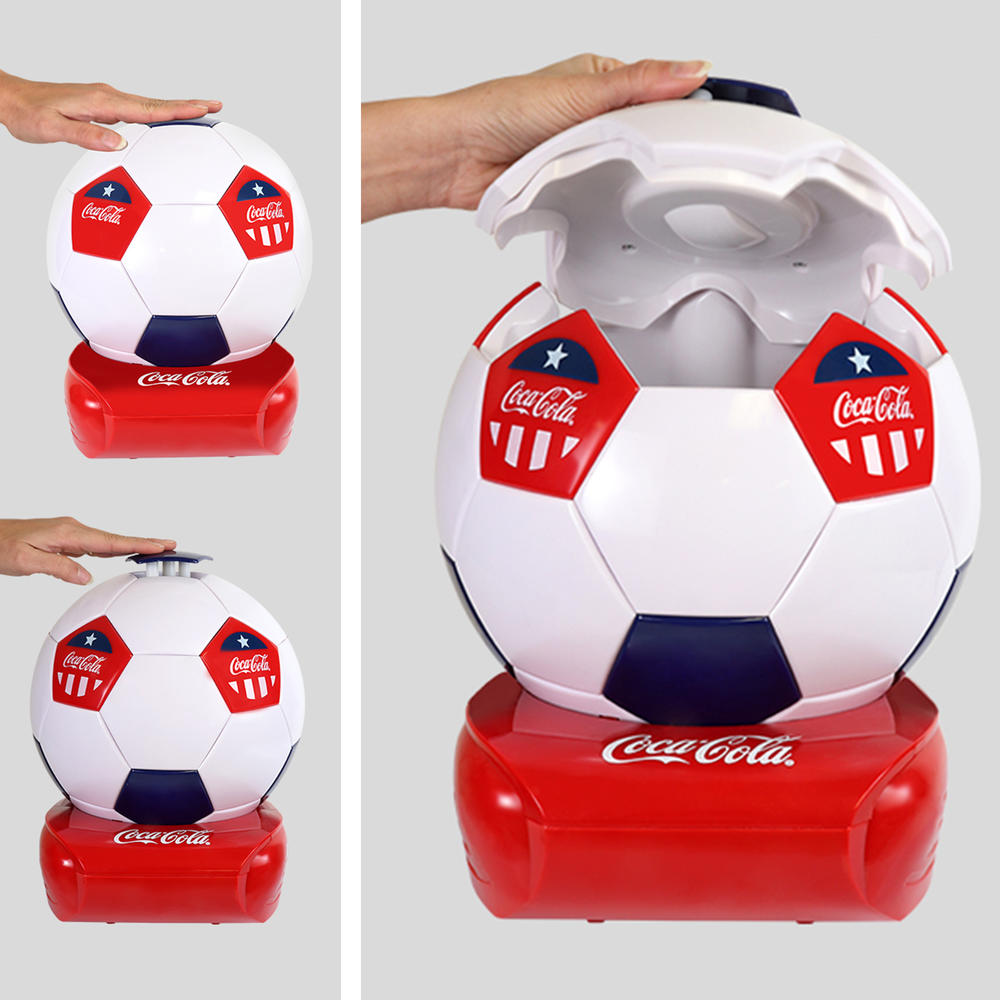 Coca-Cola Soccer Ball Mini Fridge, 5 Can Beverage Cooler with Hidden ...