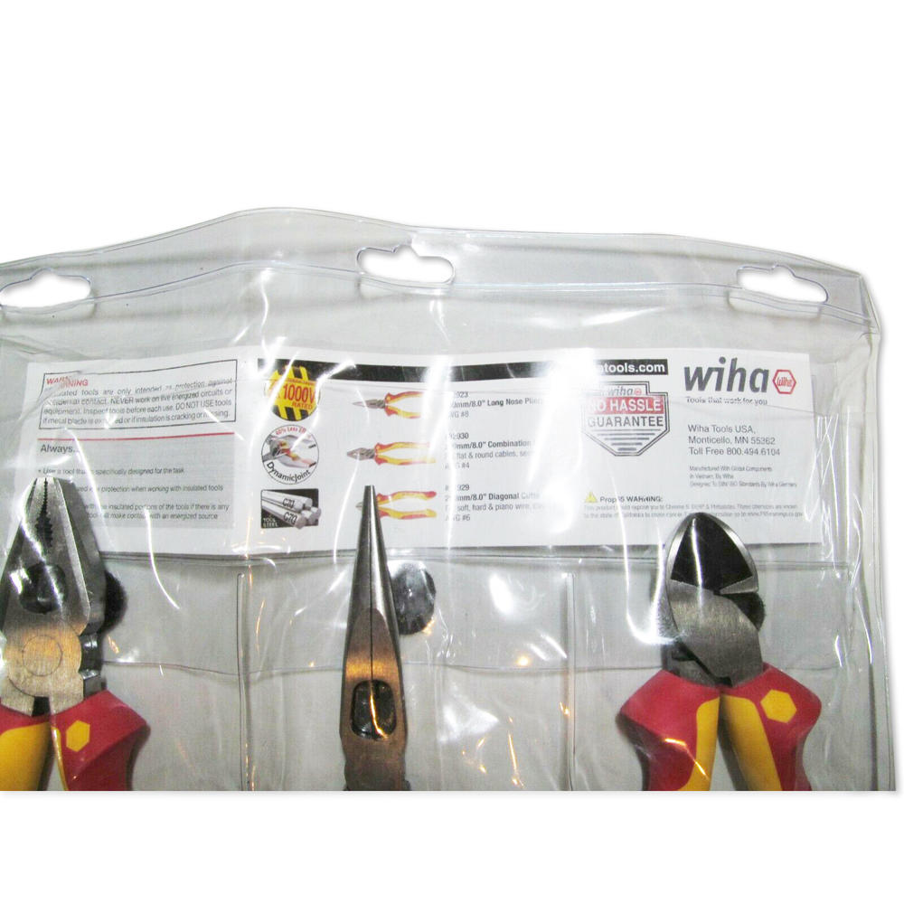Wiha Tools 32981 Insulated 3pc. Industrial Pliers/Cutters Set