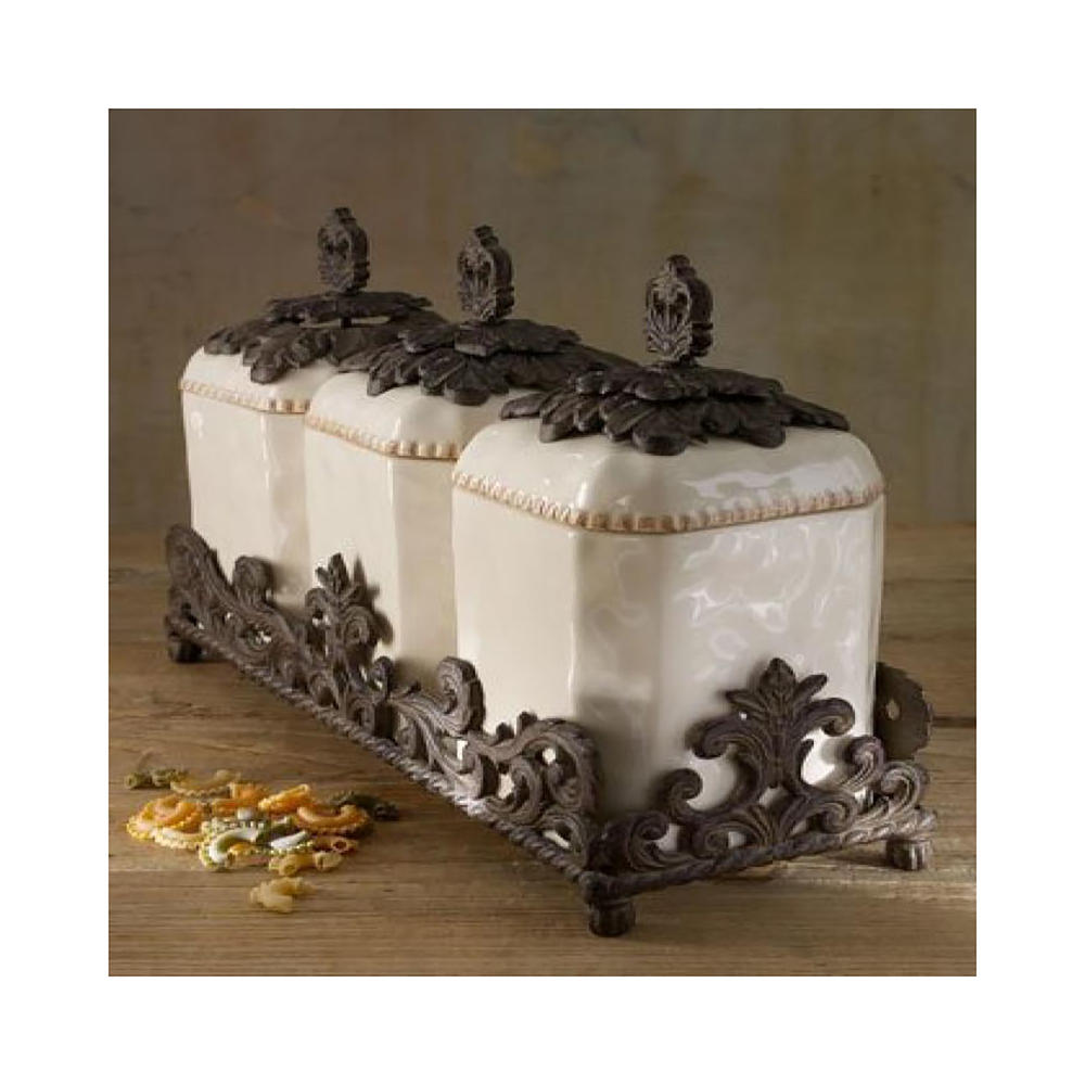 Gerson Company GG Collection 3pc. Ceramic Canister Set - Cream