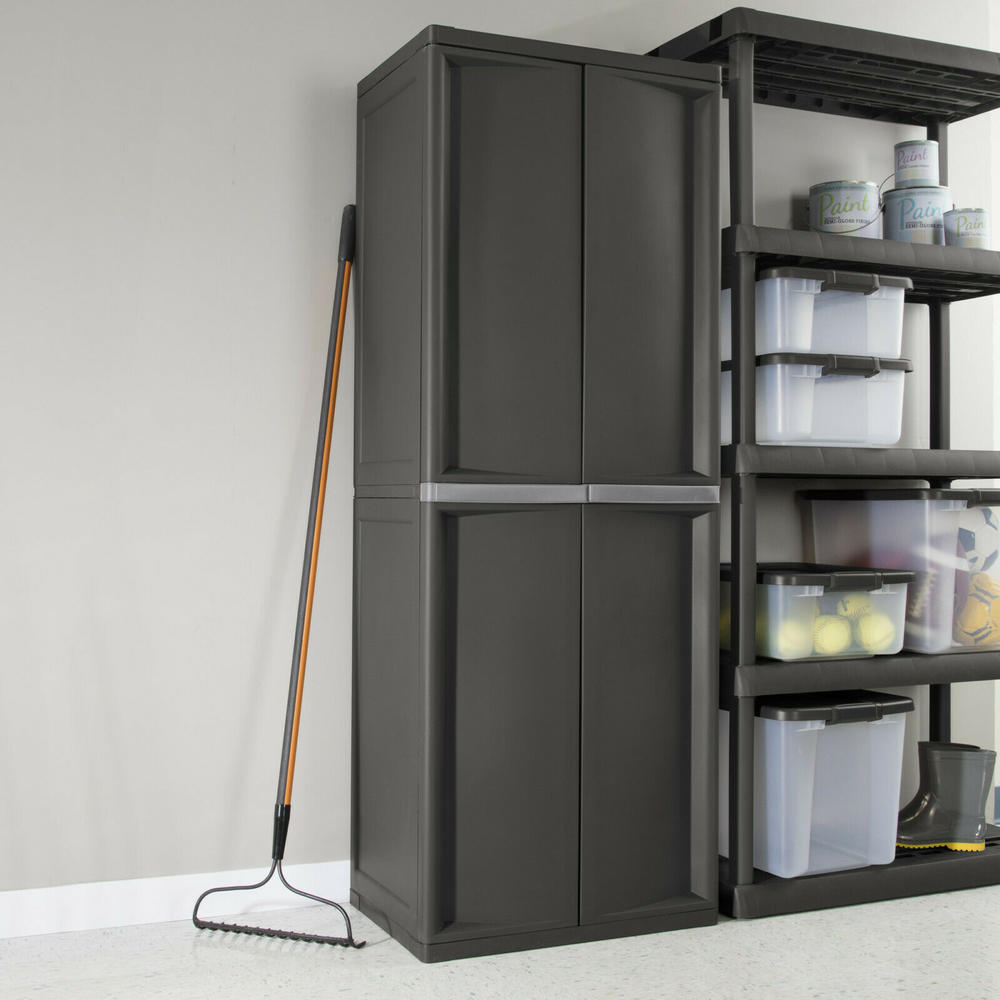 Sterilite 4 Shelf Kitchen Cabinet Pantry Storage Cupboard