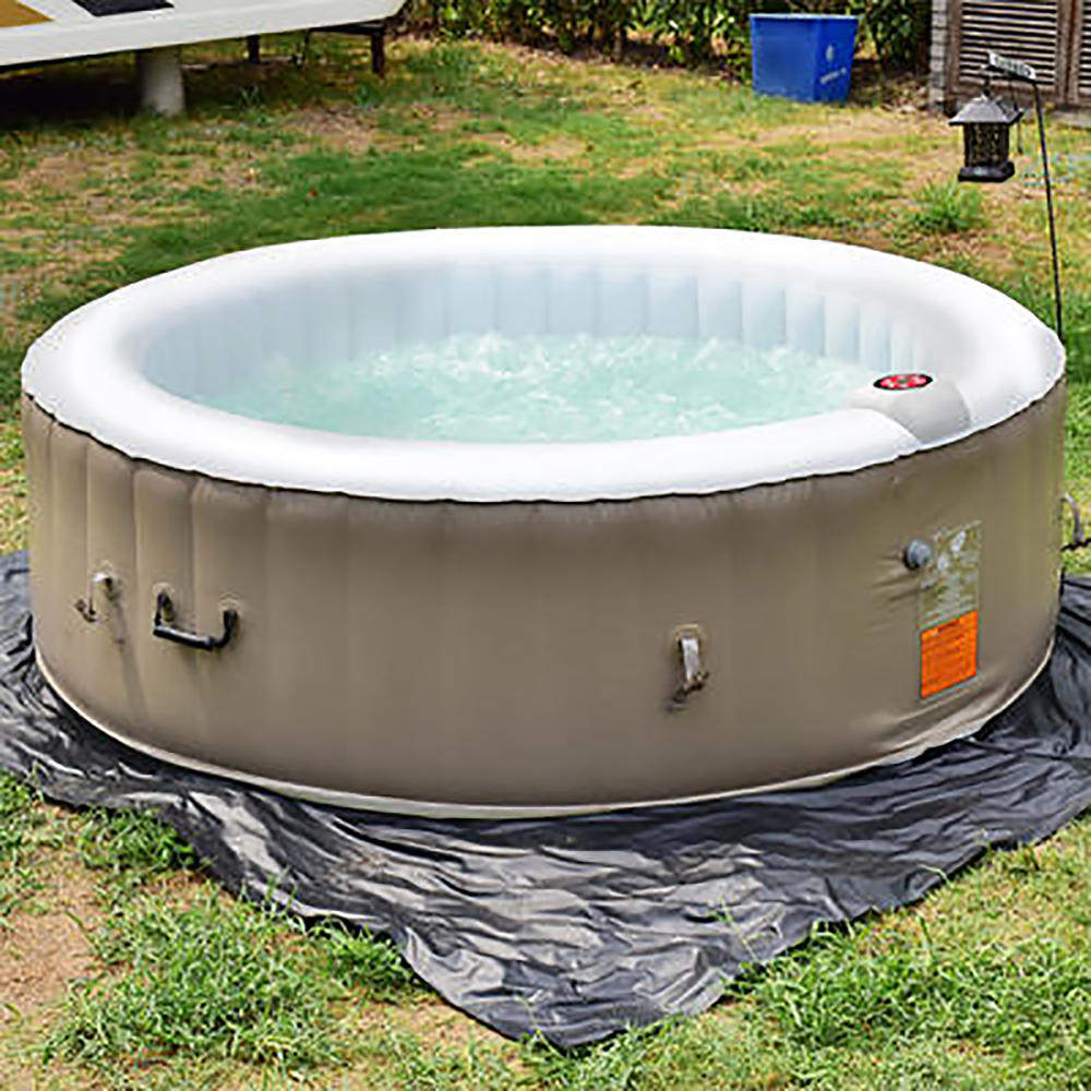 Goplus OP3245WH Inflatable Massage Spa Hot Tub-White
