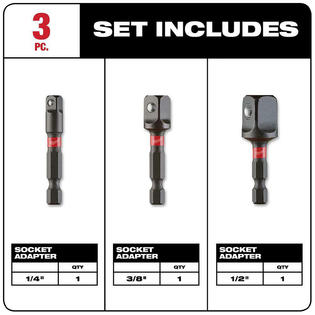 Milwaukee 3pc. Socket Adapter Set - Sears Marketplace
