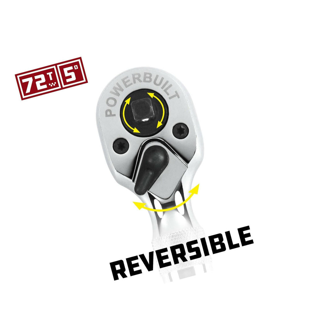 Powerbuilt 1/4" x 3/8" Drive Stubby Dual Head Ratchet Wrench