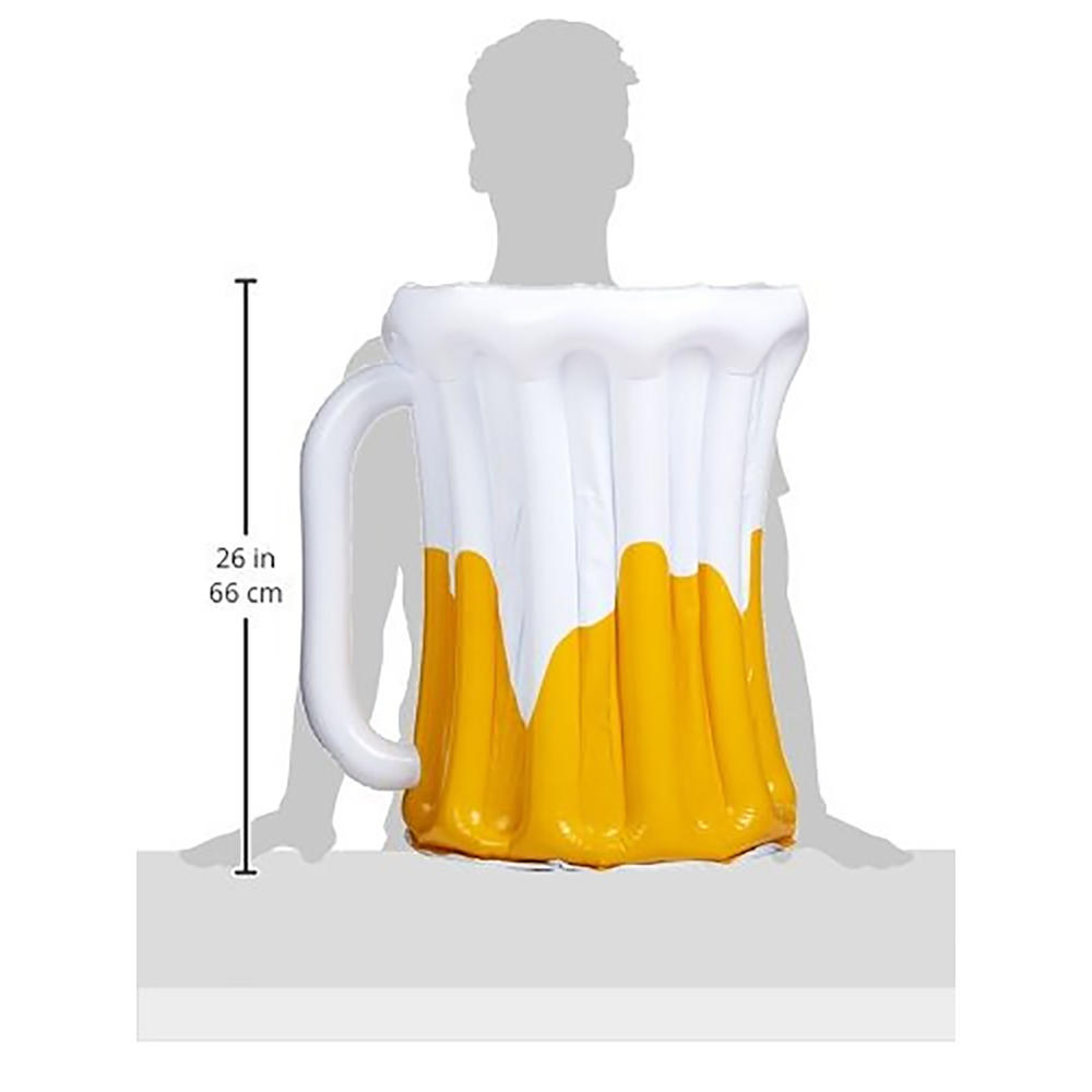 Beistle Inflatable Beer Mug Cooler - Gold & White