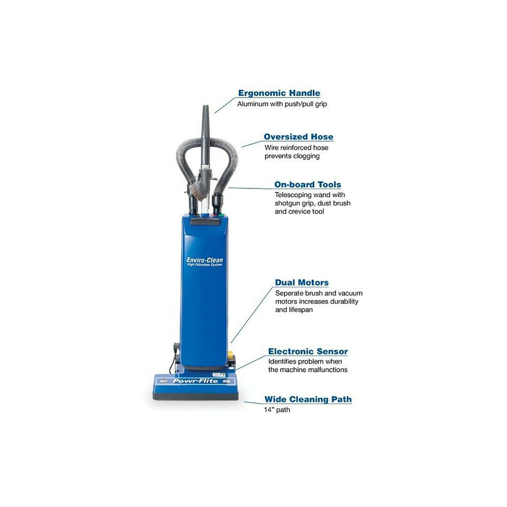 Powr - Flite PF14 14" Dual Motor Upright Vacuum with Tools