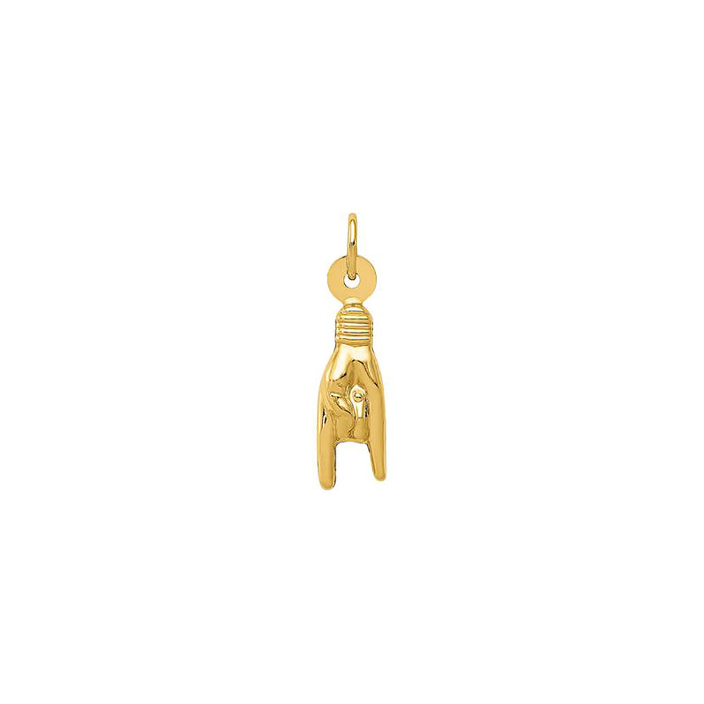 Findingking 14K Gold Mano Cornuto Hand Sign Charm - Sears Marketplace