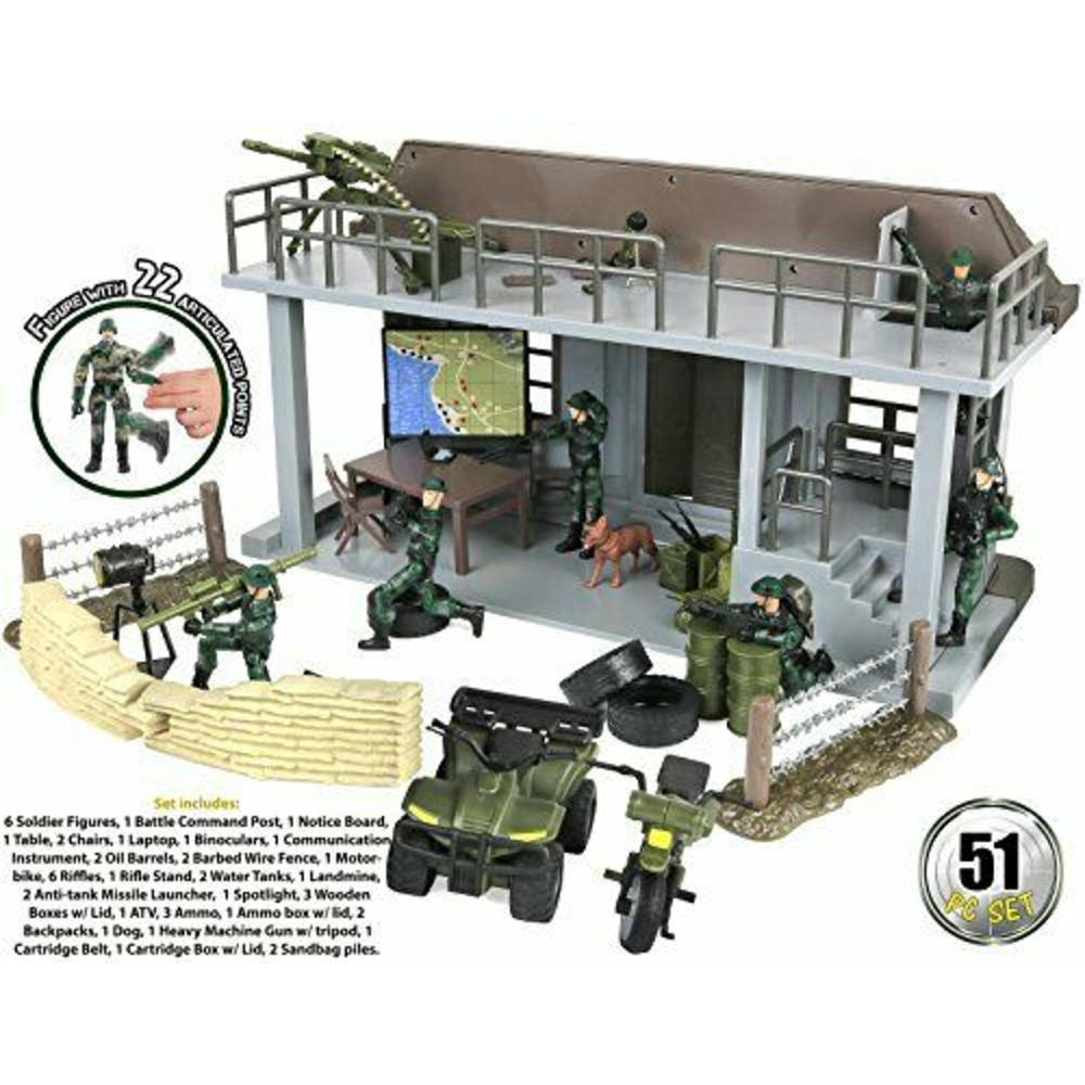 Click n' Play Military Multi Level Command Center Headquarters Play Set