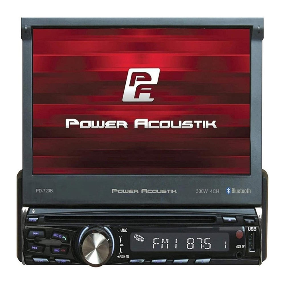 Power Acoustik LANGDB07KQ34DHC Single DIN Flipout Head Unit w/ 7" Screen
