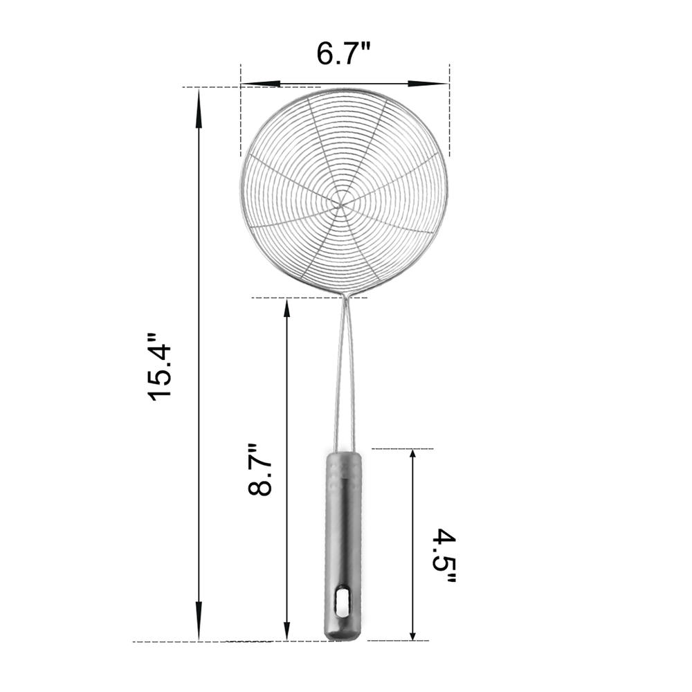 Unique Bargains Stainless Steel Mesh Ladle Spider Strainer