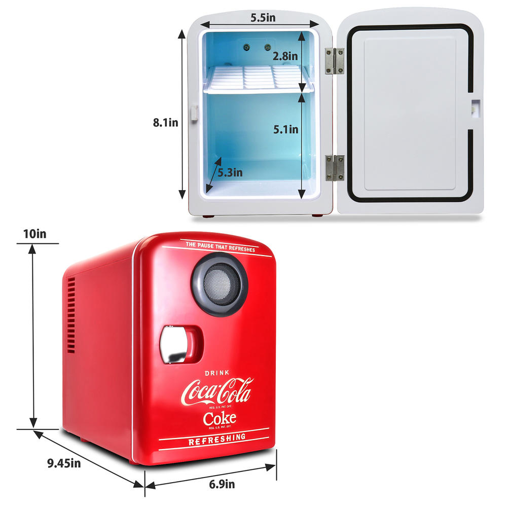 Coca-Cola 4L Cooler/Warmer with Bluetooth Speaker,12V DC and 110V AC ...